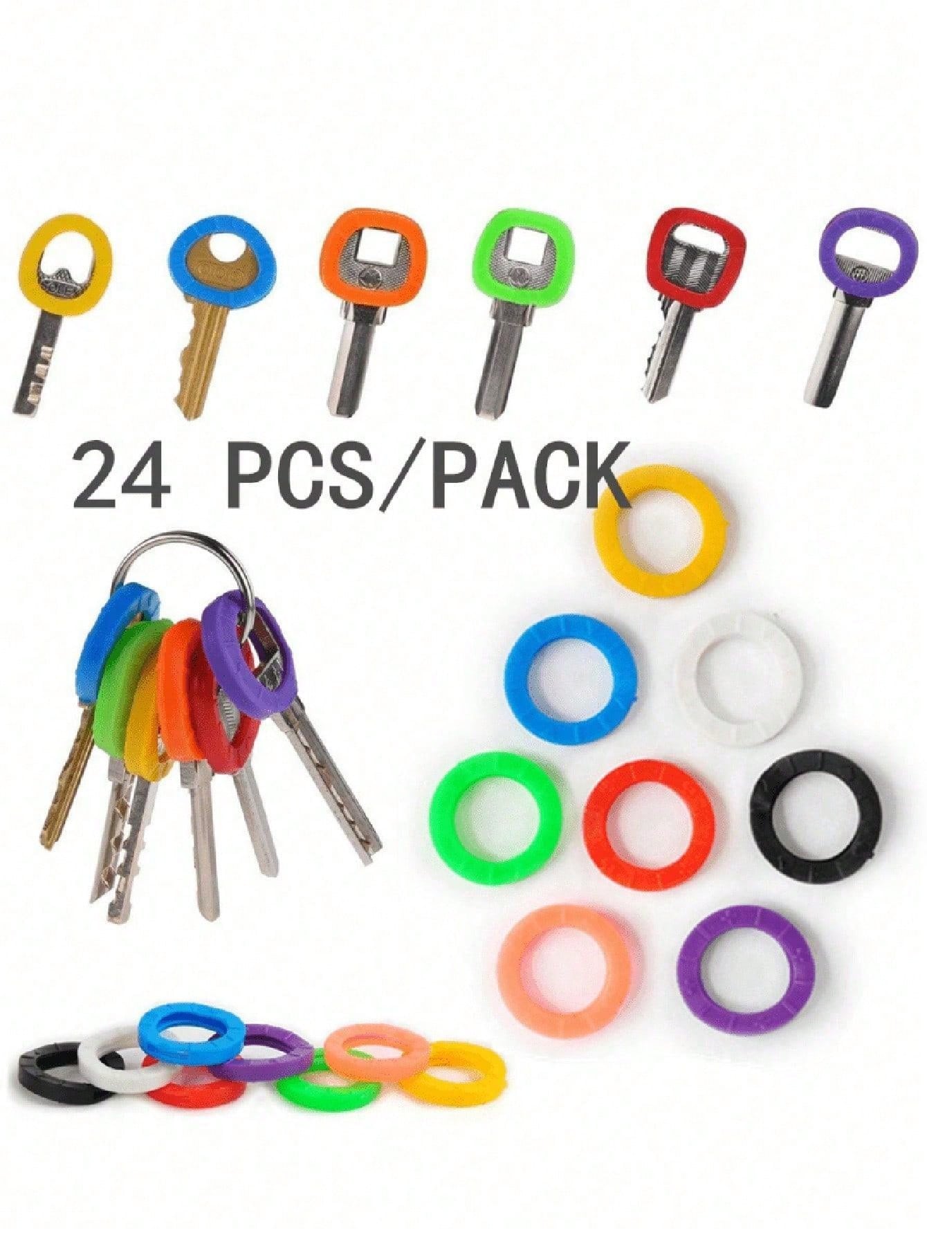 24pcs Silicone Elastic Key Caps Set Flexible Key Covers Key Identifier ...