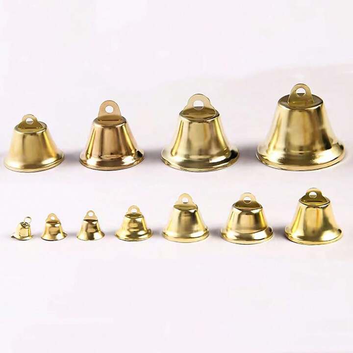Christmas Handmade Diy Bell Parts, Including Gold-colored Open Bells ...