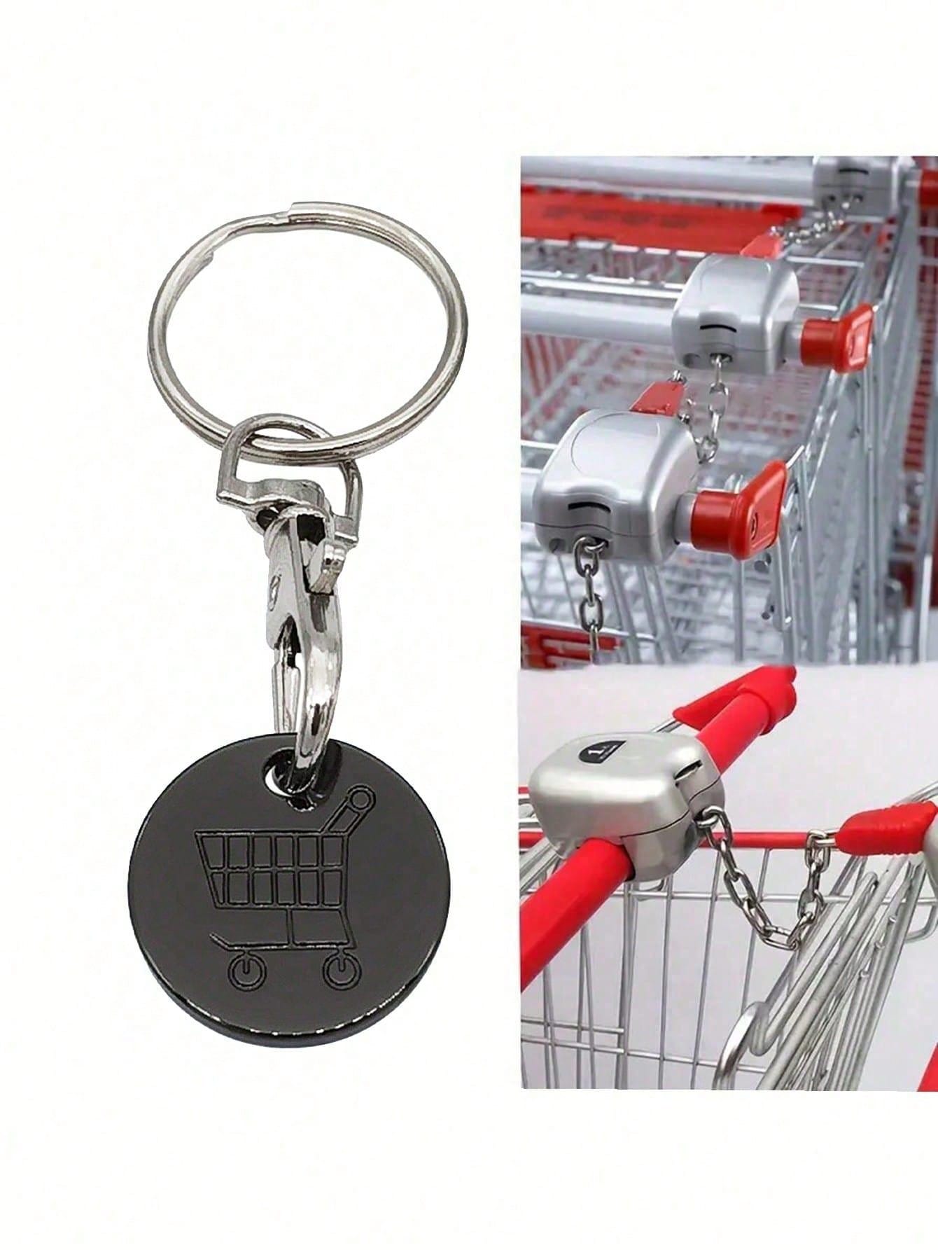 1pc Shopping Cart Coin Keychain European And American Supermarket Hand ...