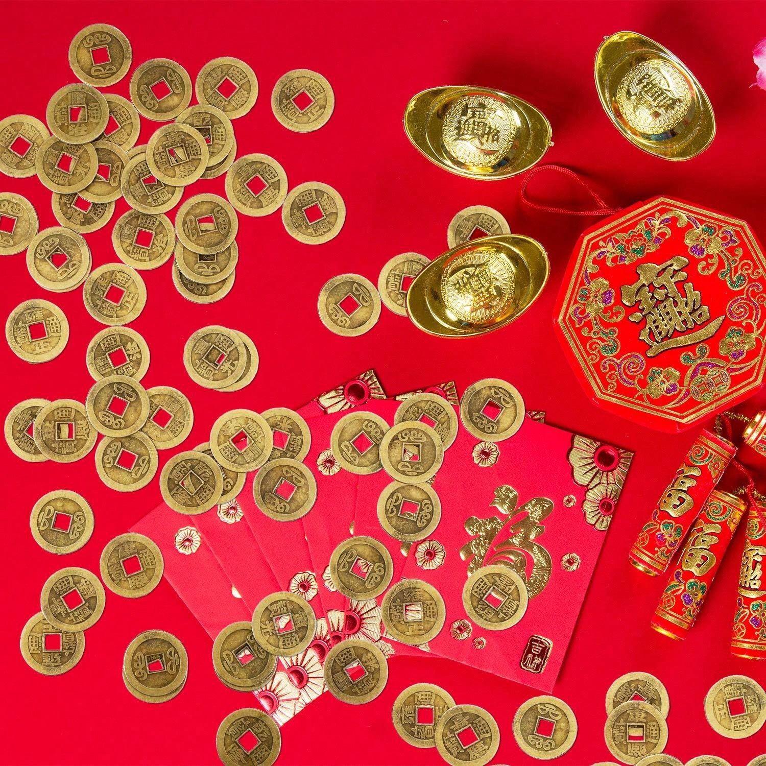 10 Pcs Chinese New Year Coin feng Shui Fortune i-Ching Money Good Luck ...