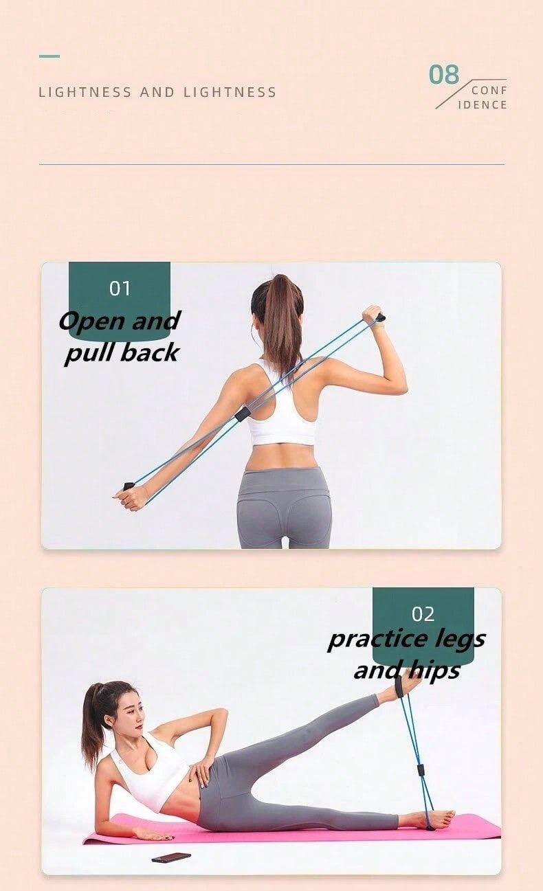 1pc 8-character Yoga Puller, Fitness Resistance Training Rope, Workout ...