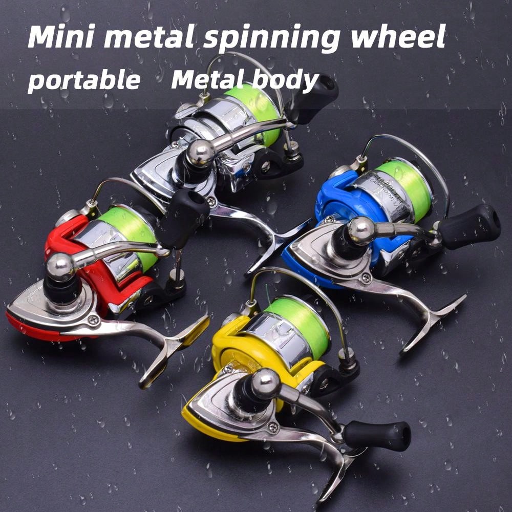 1pc Mini Portable Fishing Reel Set, Hand Crank Metal Spinning Reel ...