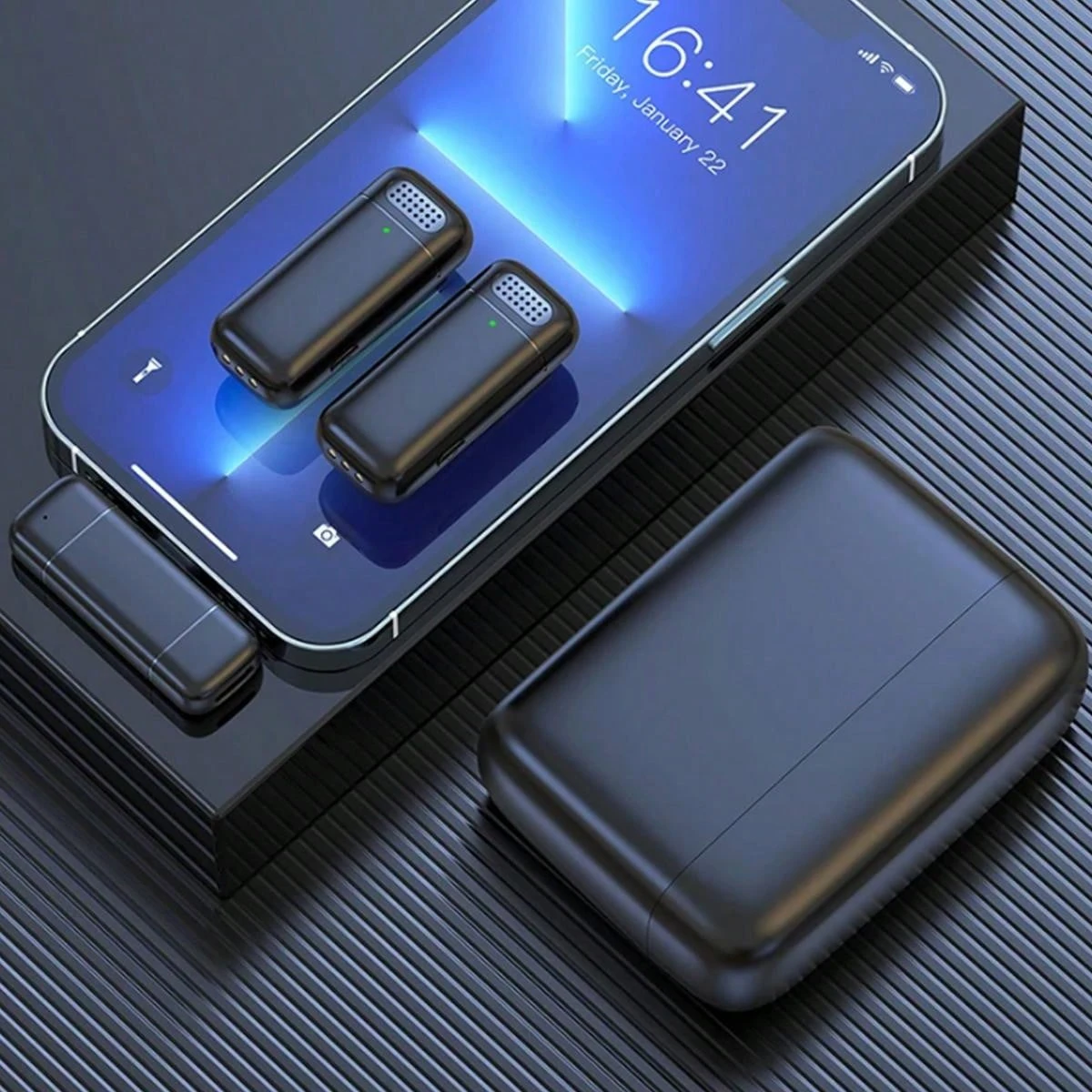 New 1-To-2 IOS Interface Wireless Lavalier Microphone With Noise ...