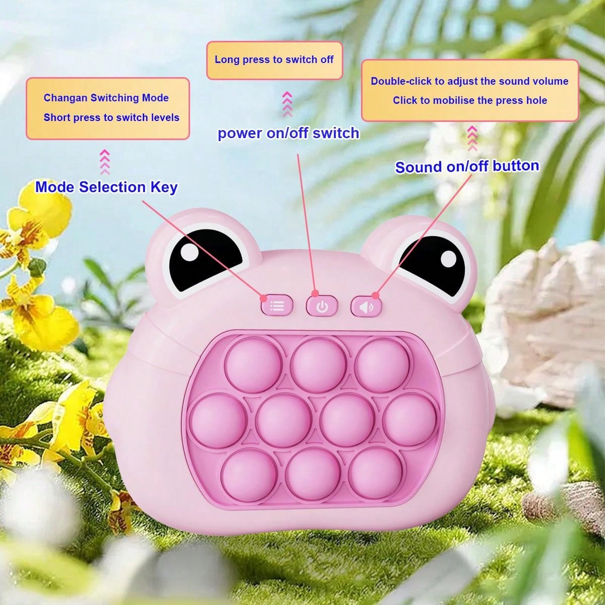 Fast Push Game Fidget Toys Pop Game Handheld Bubble Game Console Light ...