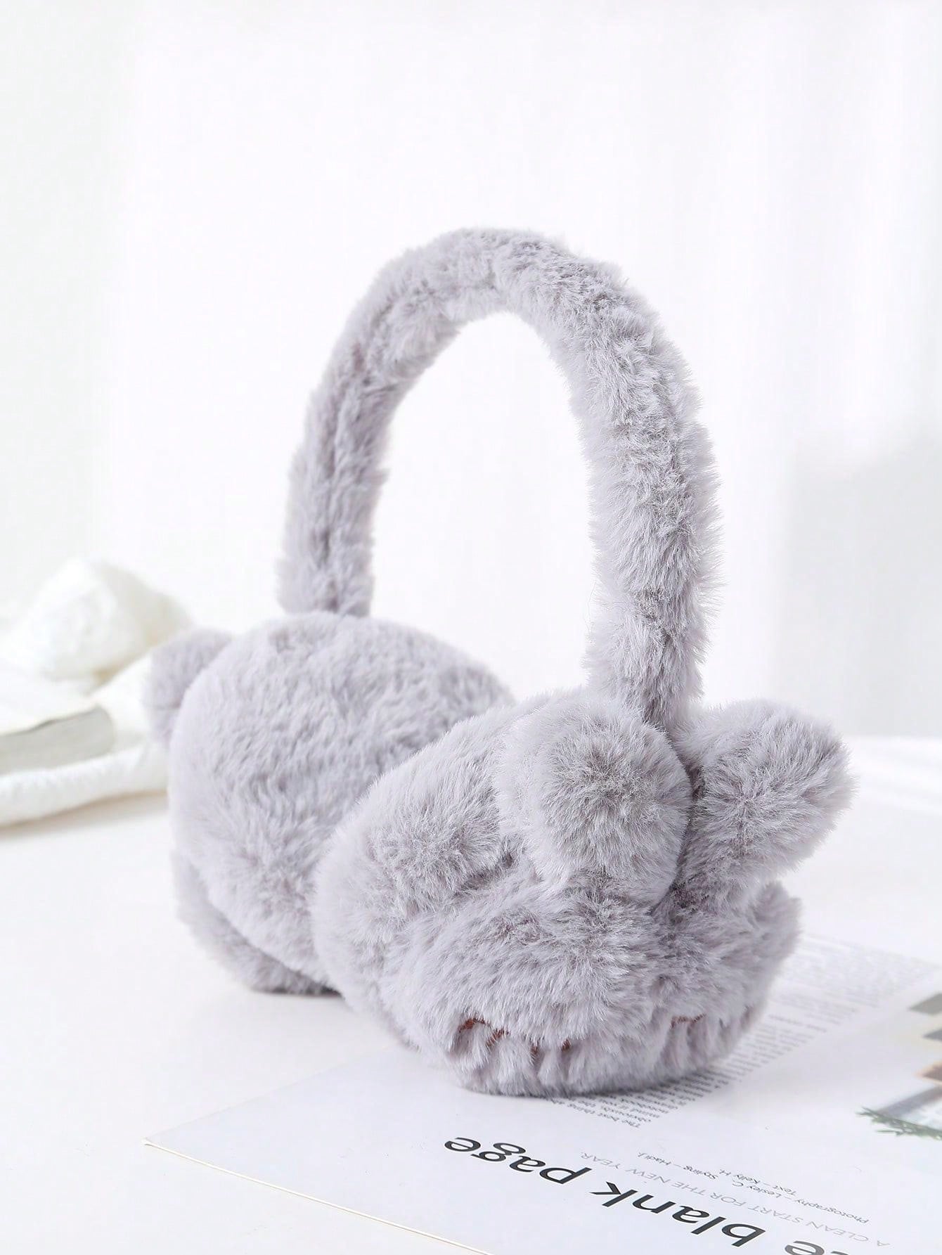 1pc Women's Cute Plush Blinking Rabbit Ear Muffs, Windproof, Keep Warm ...