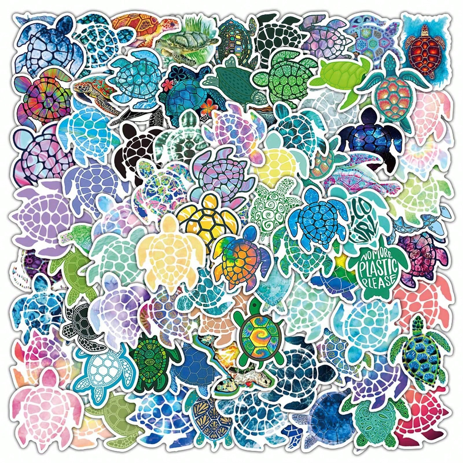 100pcs Sea Turtle Stickers, Cute Turtle Stickers, Waterproof Vinyl ...
