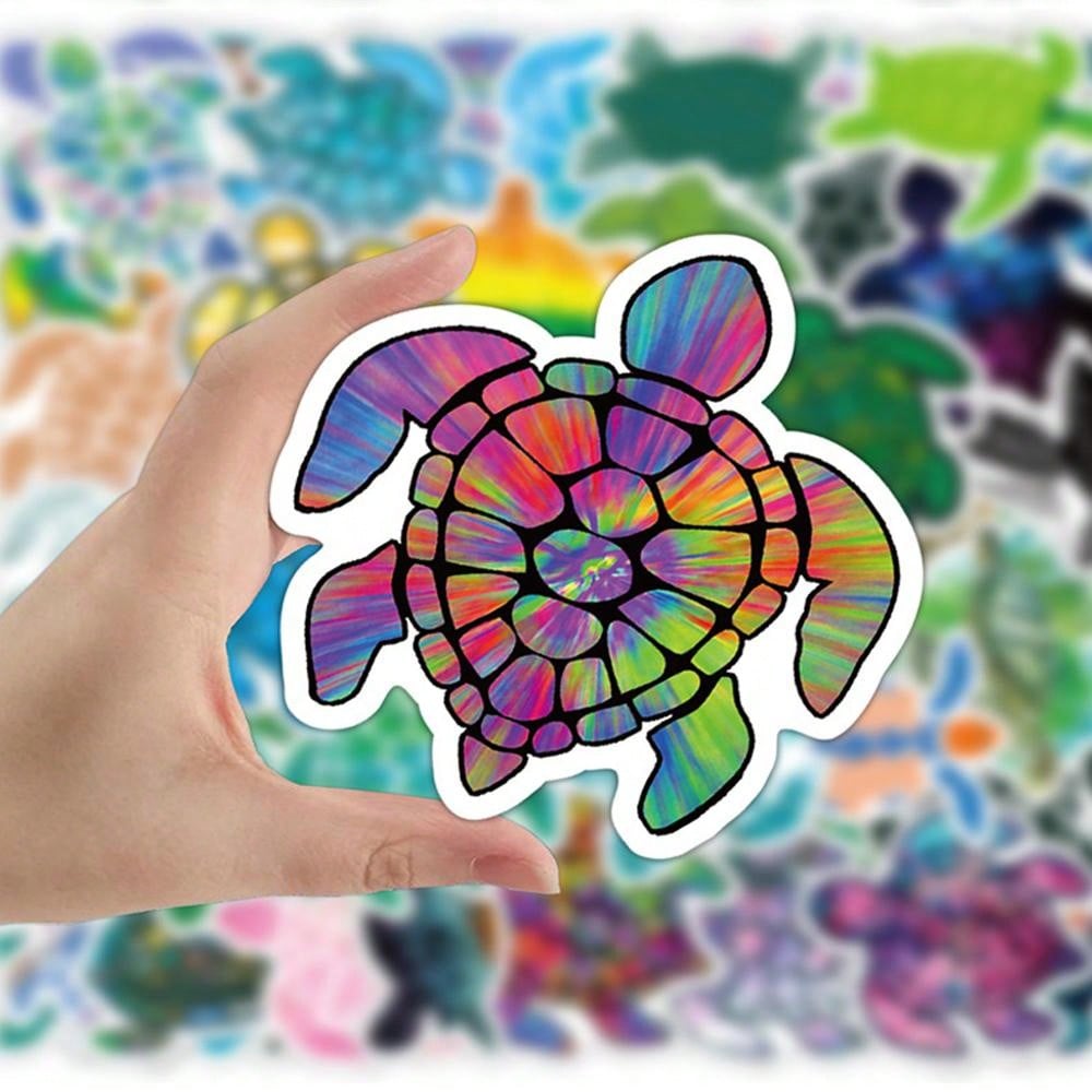 100pcs Sea Turtle Stickers, Cute Turtle Stickers, Waterproof Vinyl ...
