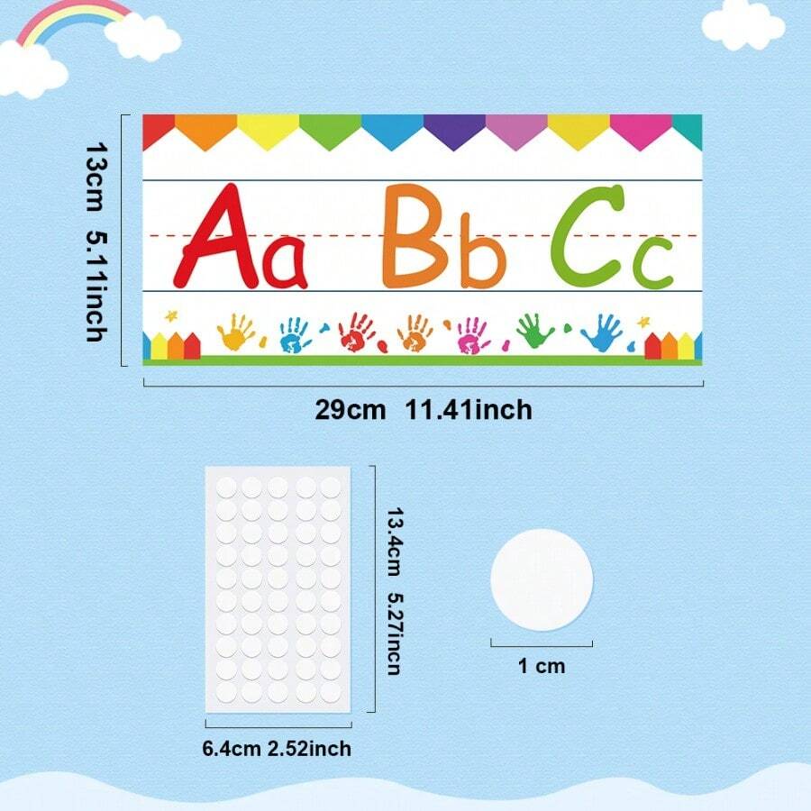 12 Pcs Alphabet & Numer Bulletin Board Strips Set Wall Strip Border for ...