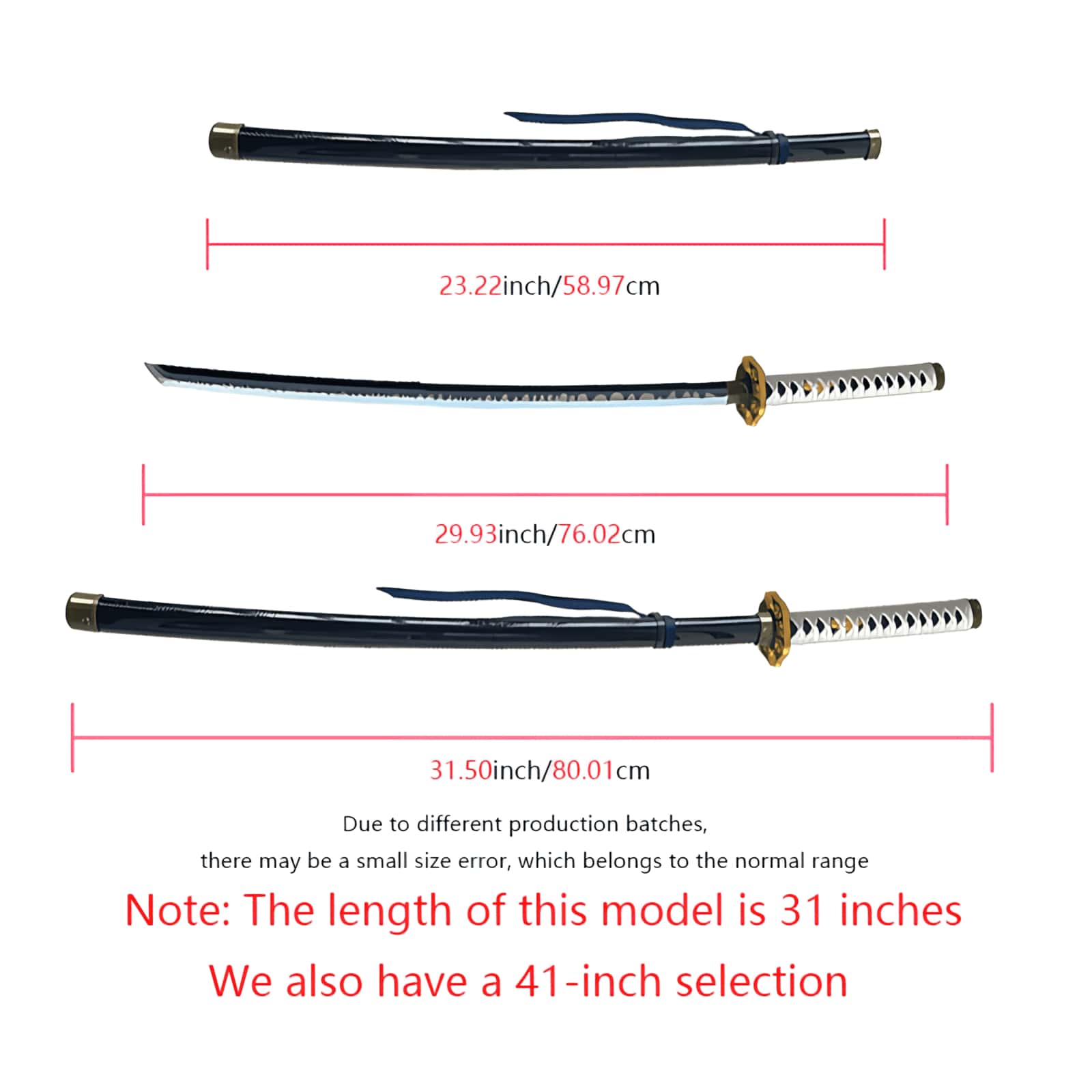 Espada De Madera De 104 Cm De Rol Original Con Vaina, Arma De Cosplay ...