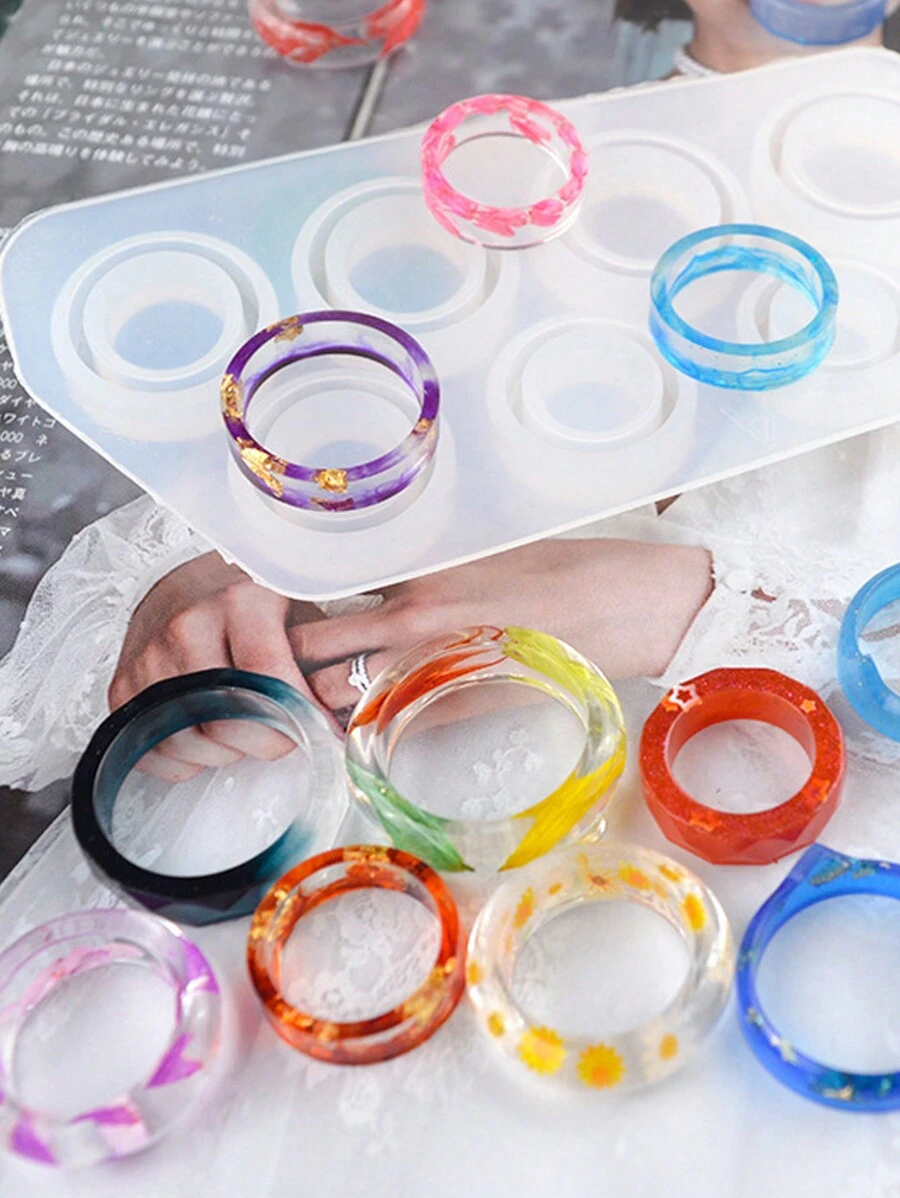 Diy Silicone Ring Molds Includes Flat Ring & Pendant Mold, Curved Ring ...