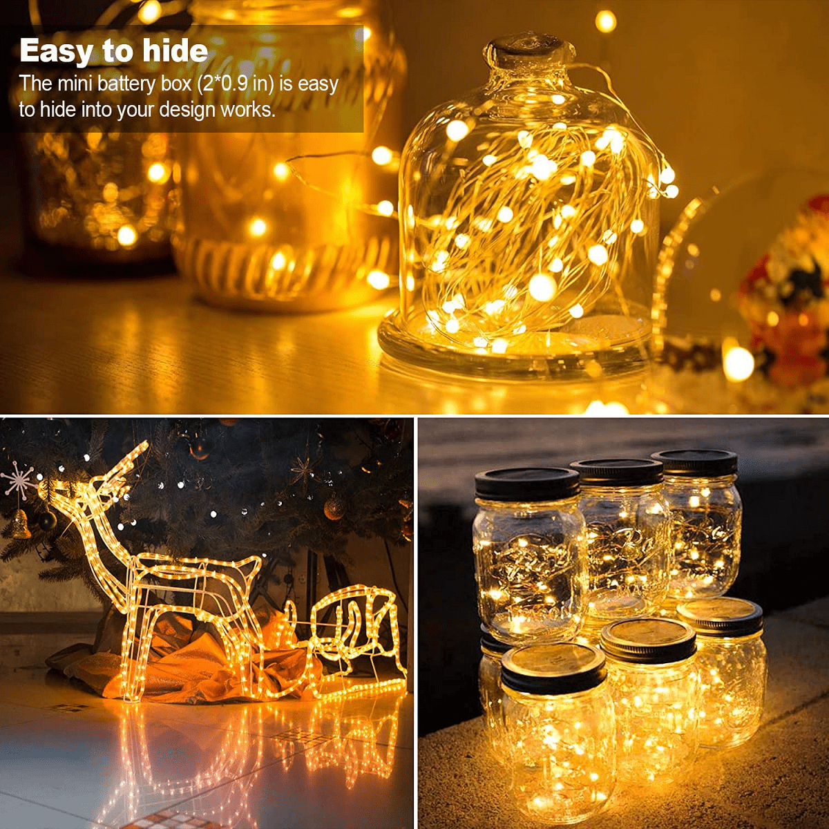 20 Pack Fairy Lights Battery Operated 3.3ft 20 LED Mini String Lights ...