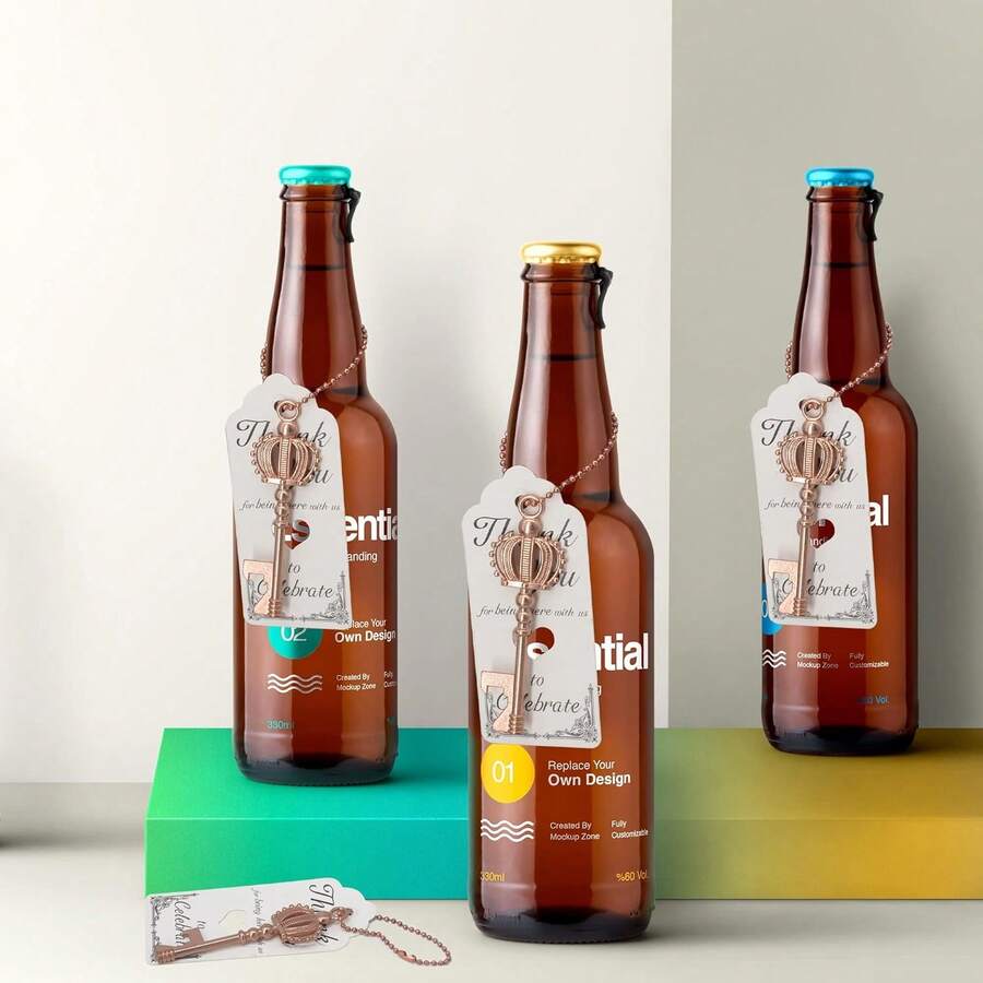 Key Bottle Opener Wedding Favors 100pcs Crown Skeleton Keys For ...