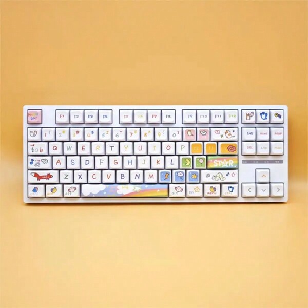 HXSJ 127-Key PBT Keycaps Set - XDA Profile, Dye-Sub Animal Party Design ...