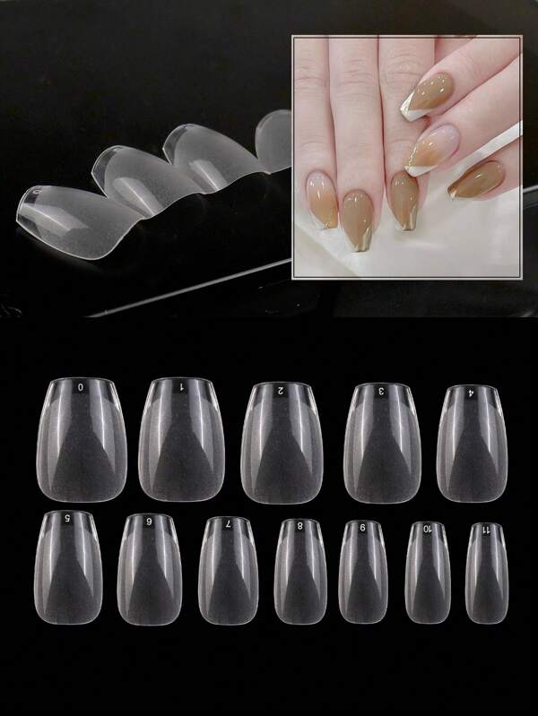 120pcs/box Short & Thin Anti-skid Half Frosted Design Full Cover ...