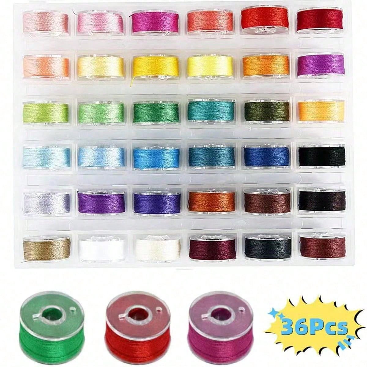 36-color Sewing Thread With Storage Box, Compatible With Sewing ...