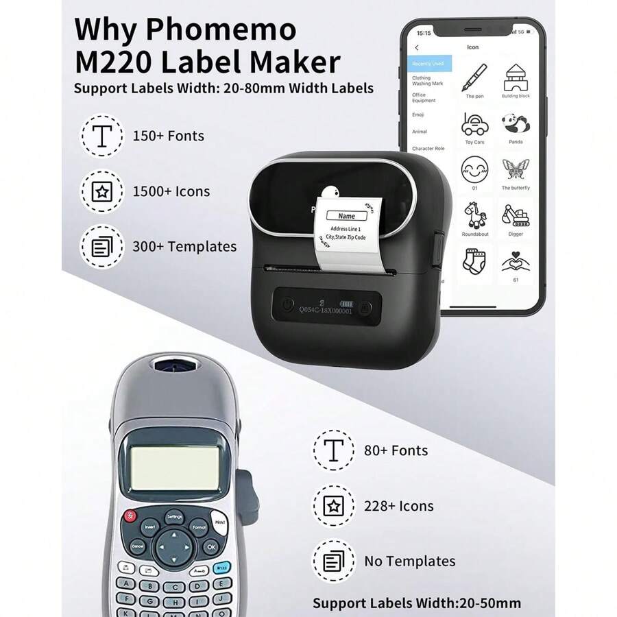 Phomemo M220 Label Maker, Upgraded 3-Inch Barcode Label Printer ...