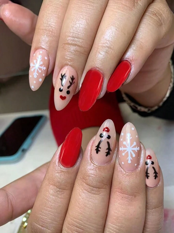 Santa Hat Nails