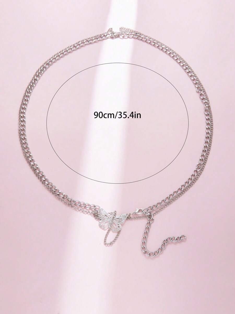 1pc Silver-colored Sexy Butterfly Pendant Waist Chain For Women, Ideal ...