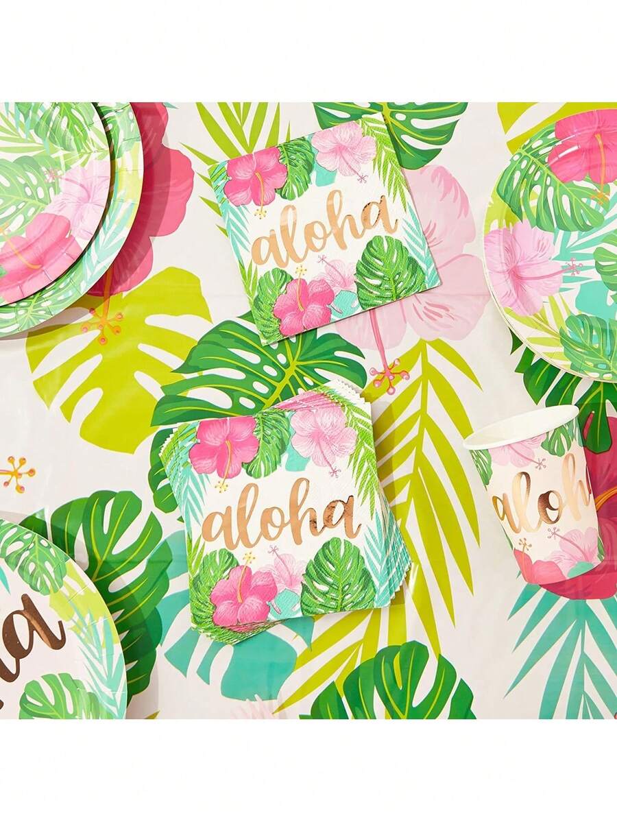 Aloha Hawaiian Paper Napkins For Luau Birthday Party (5 X 5 In, 50 Pack ...