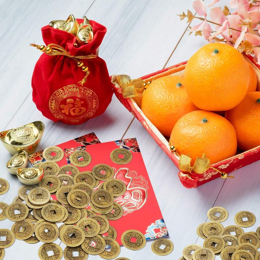 10 Pcs Chinese New Year Coin feng Shui Fortune i-Ching Money Good Luck ...