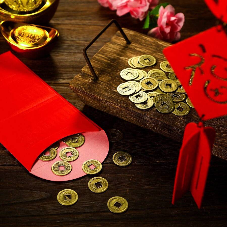 10 Pcs Chinese New Year Coin feng Shui Fortune i-Ching Money Good Luck ...