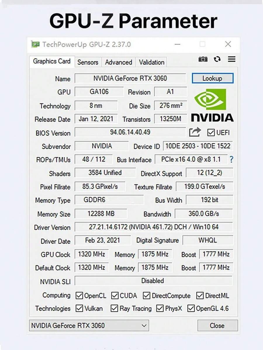SOYO SOYO Neue Gaming Grafikkarten NVIDIA GeForce RTX 3060 12GB GDDR6 ...