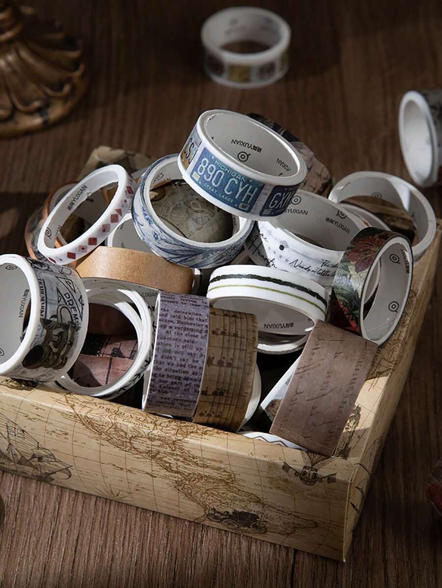 22 Rolls/box Vintage Floral Design Washi Tape Set, Deco Tapes For ...