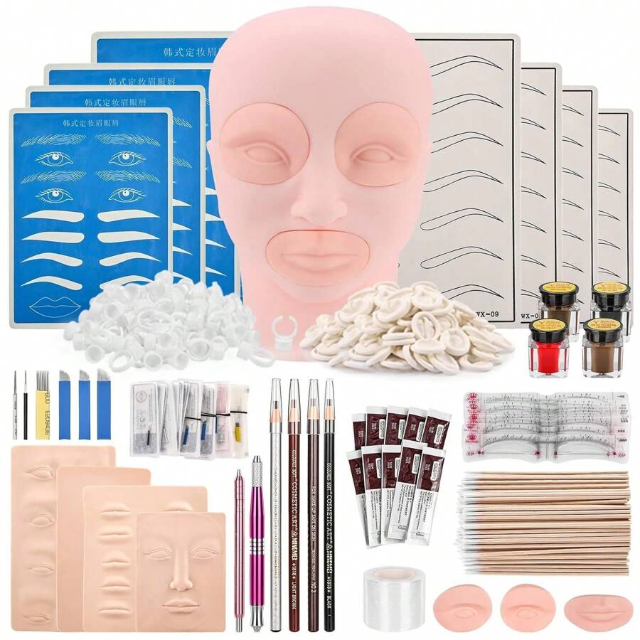 Microblading Kit, Microblading Supplies Practice Kit with Skin by ...