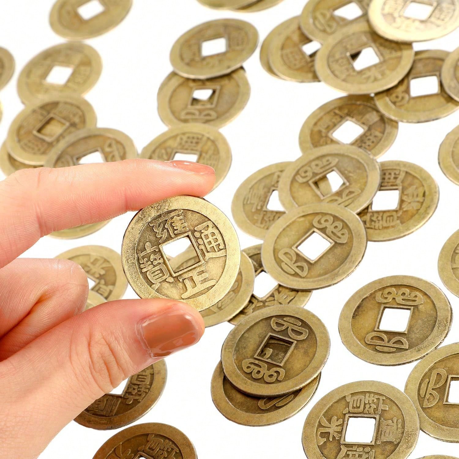 10 Pcs Chinese New Year Coin feng Shui Fortune i-Ching Money Good Luck ...