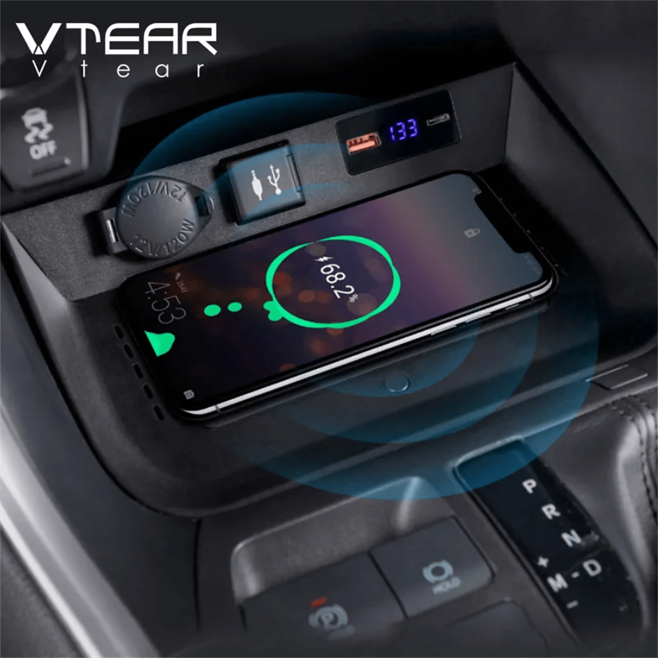 Vtear Rhd Car Center Console 15w Qi Wireless Charger Compatible With Toyota Rav4 Xa50 2020-2023 ...