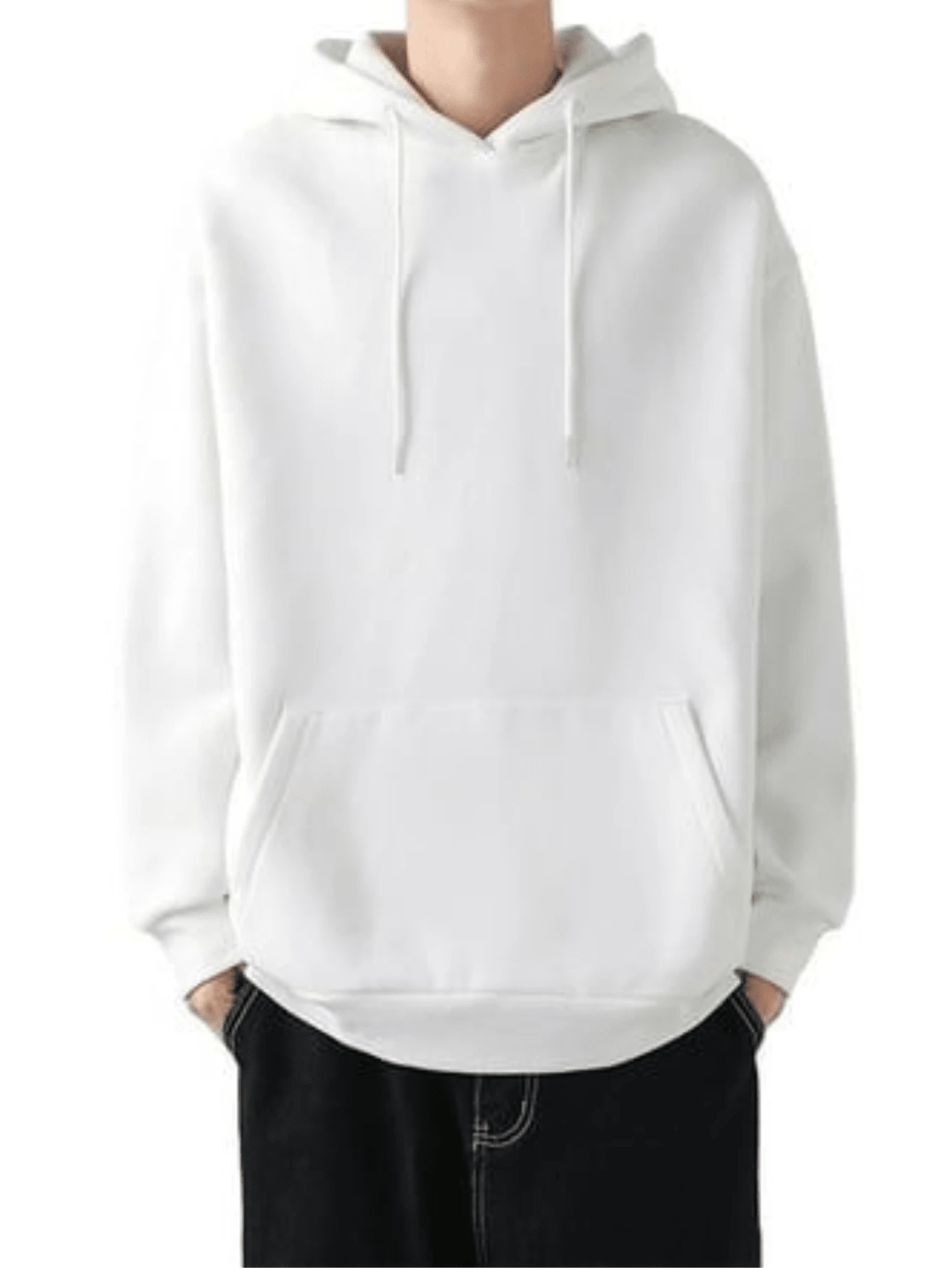 Moletom Masculino Branco Canguru Branco Liso | SHEIN Brasil