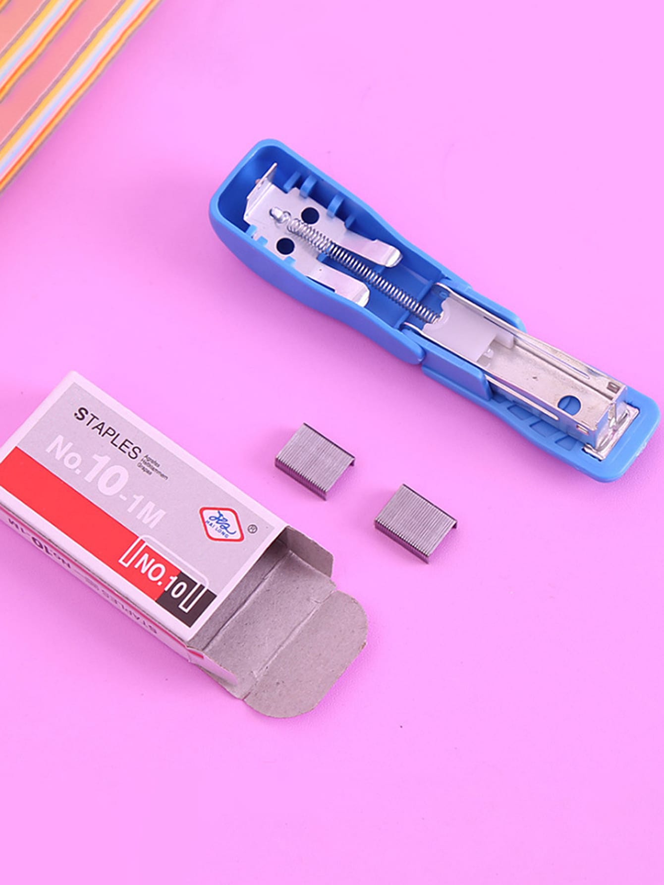 1pc Mini Blue Stapler Set With Staples For Binding Documents And Papers ...