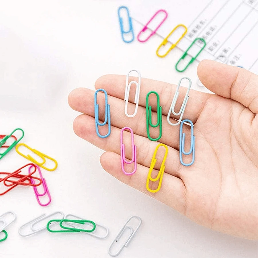 270pcs Colorful Paper Clips & 1 Inch Binder Clips, Plastic Coated ...