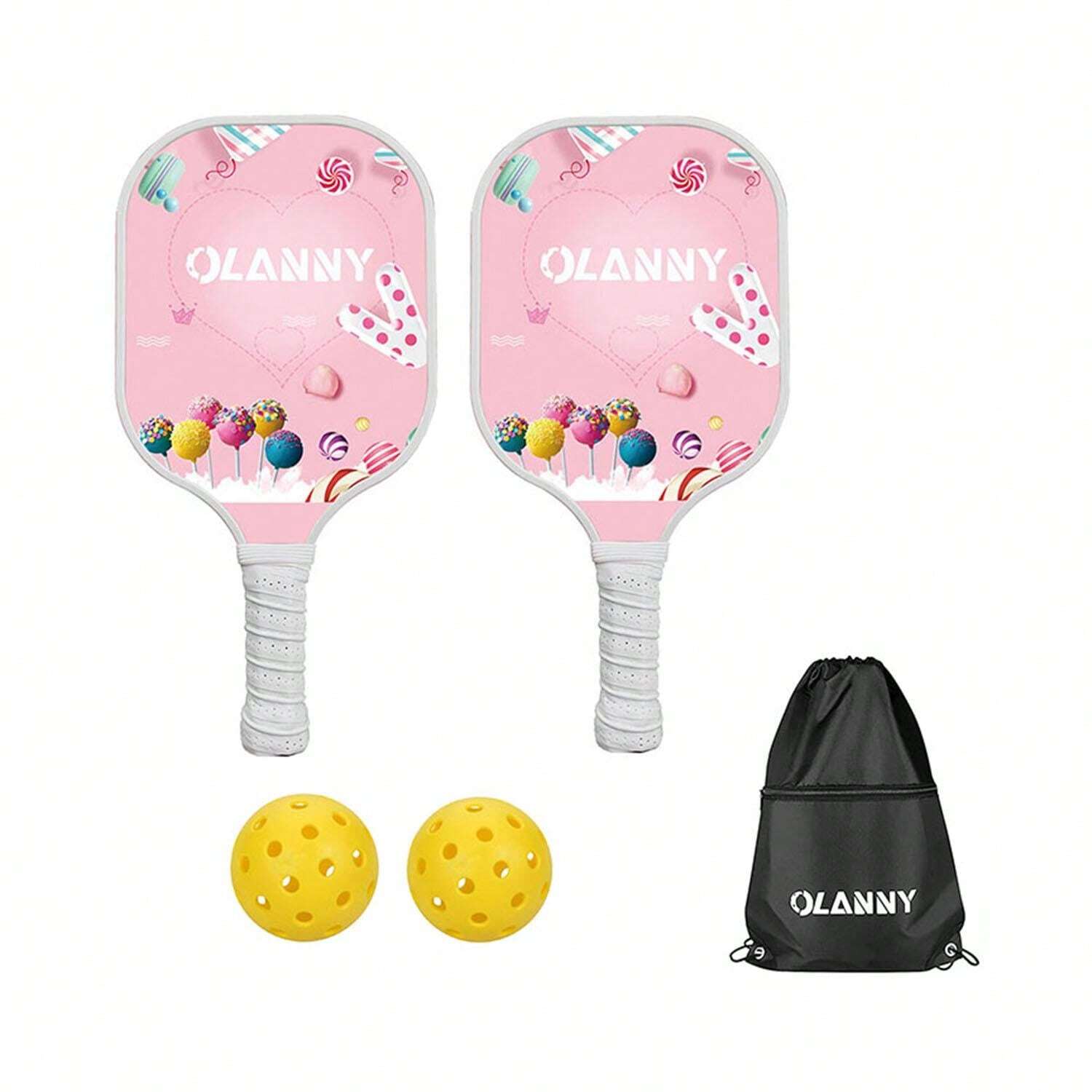 Pickleball Paddles Set- Premium Rackets Fiber Face & Polymer Honeycomb ...
