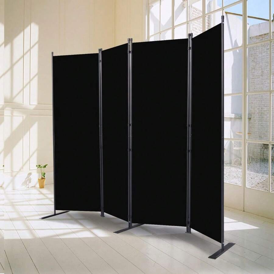 Room Divider, 4 Panel Folding Privacy Screens with Wider Support Feet ...