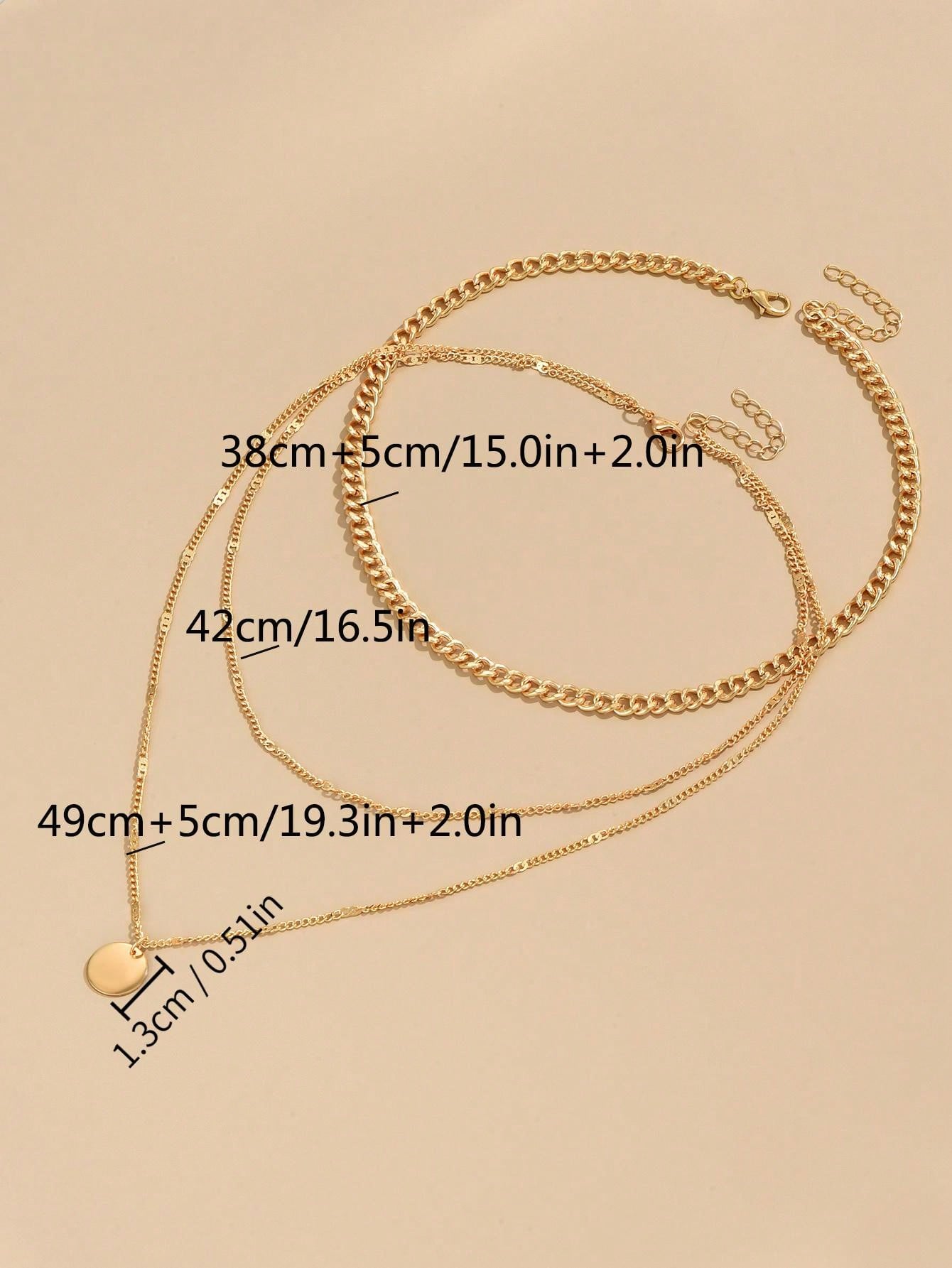 2pcs Round Disc Pendant Necklaces | SHEIN UK