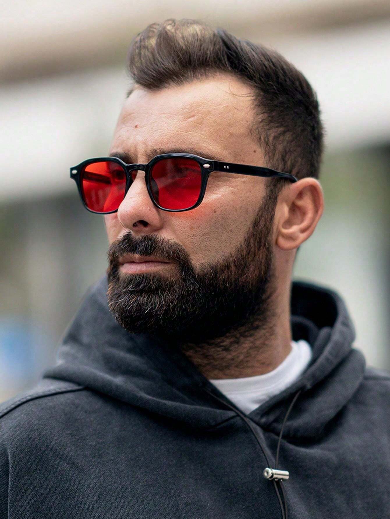 1 pieza Gafas de sol de moda para hombre con marco cuadrado y lentes ...