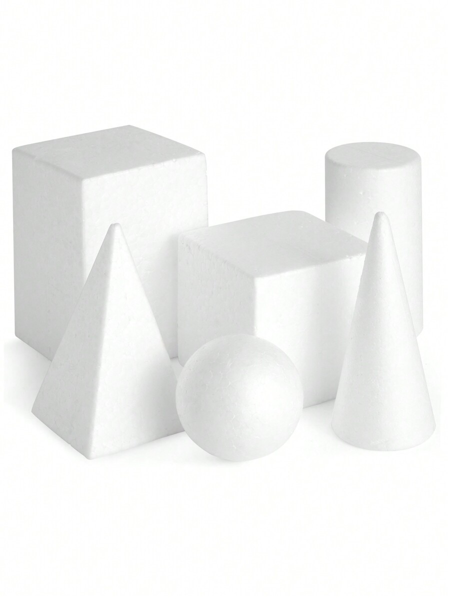 6-Pack Assorted Foam Geometric Shapes, Sizes Ranging From 2.5 to 5.9 in ...
