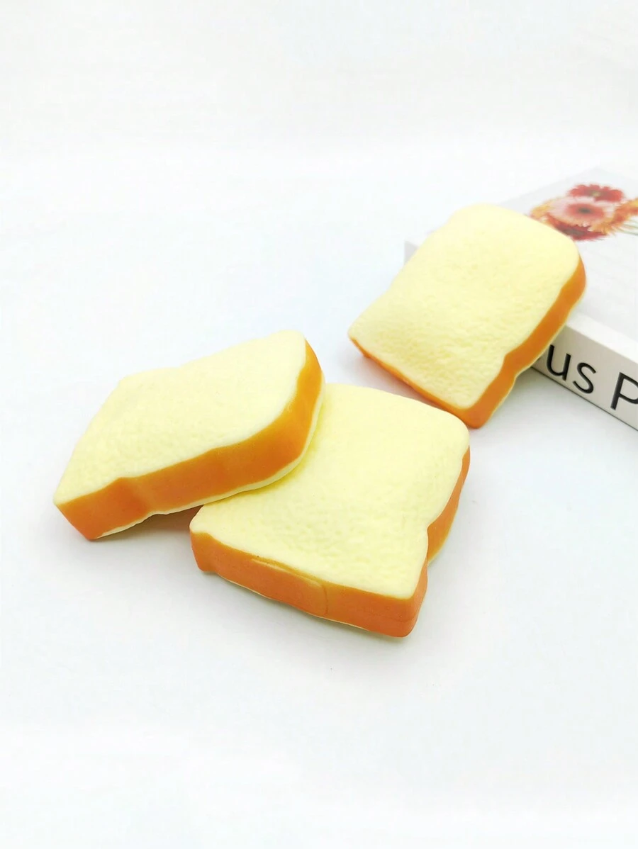1pc New Type Squeeze Toy Bread Slice Relief Toy With Realistic Food ...