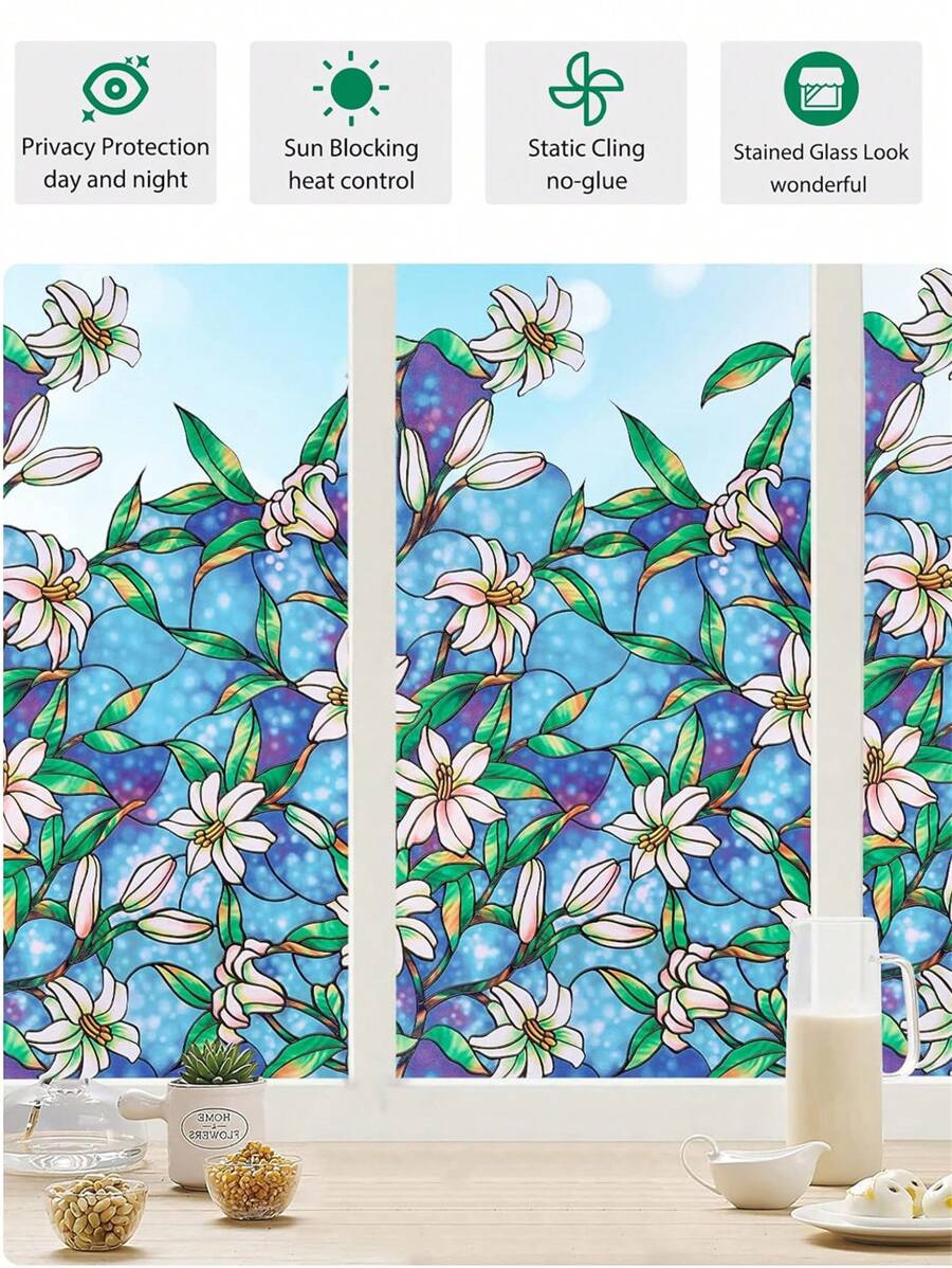1 roll Window Privacy Film Stained Glass Window Clings: Decorative ...
