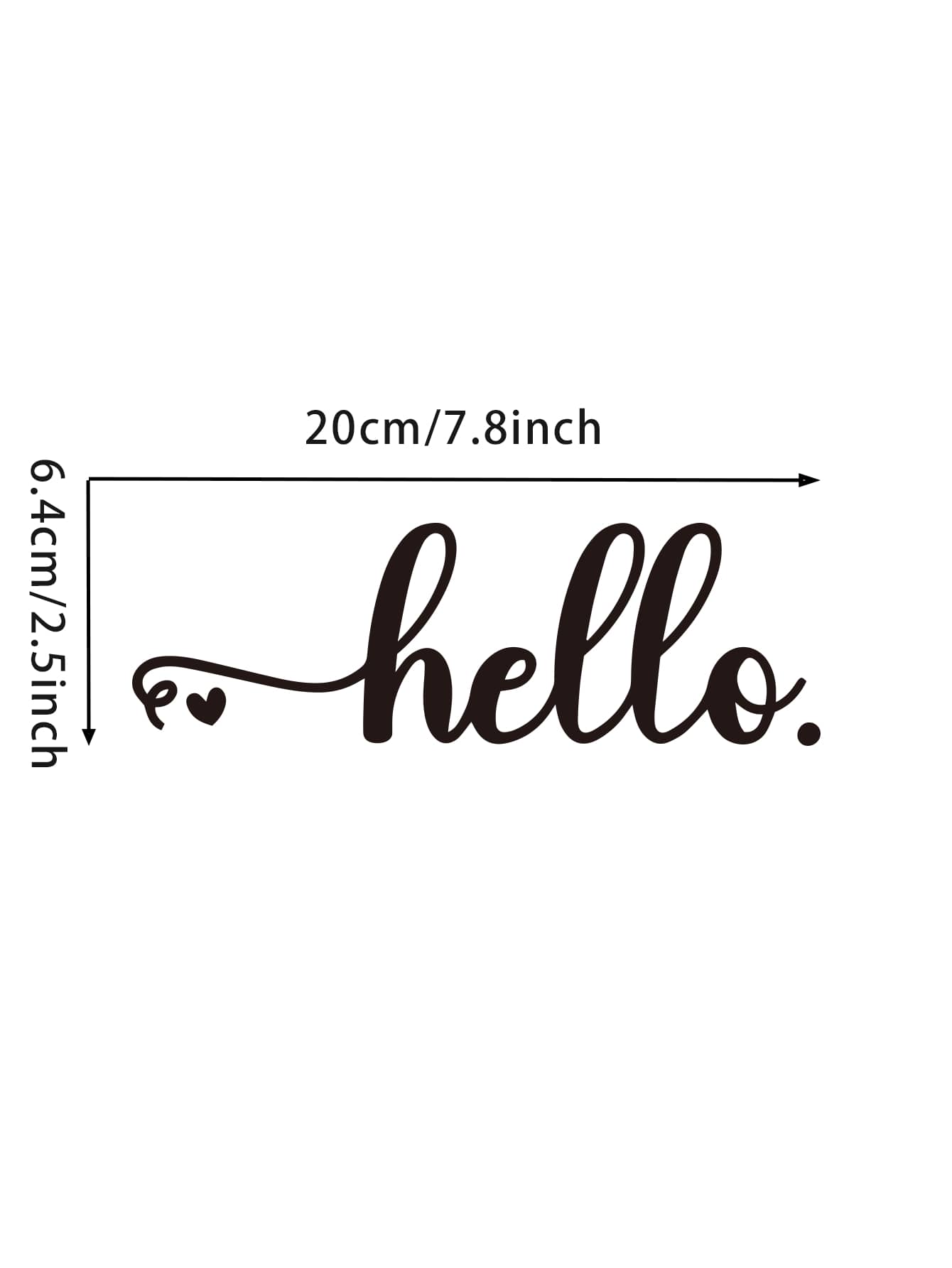 Cursive Hello Heart Vinyl Decal Hello Vinyl Sticker Hello Door