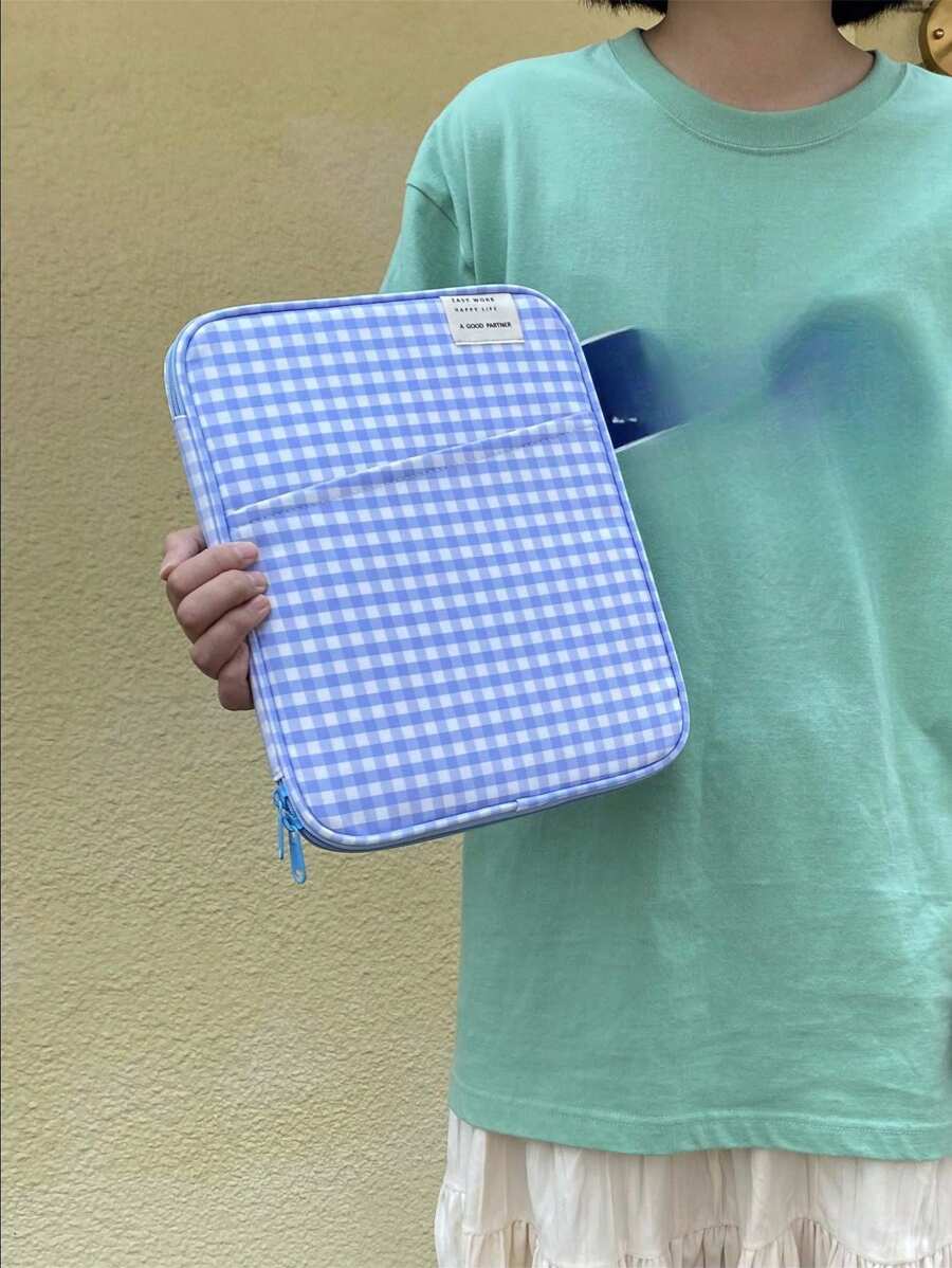 11 Inch 13 Inch Minimalist Plaid Zipper Laptop Tablet Protector For ...