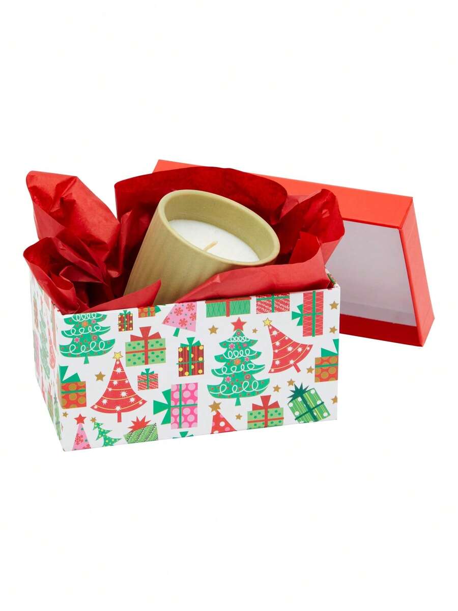 10 Pack Nesting Christmas Gift Boxes with Red Lids for Presents ...