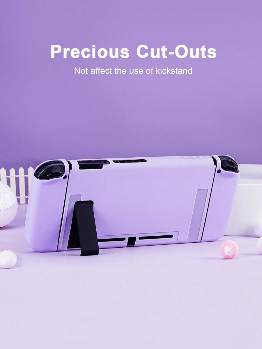 غطاء واقي متوافق مع Switch NS، Switch OLED، غطاء TPU قابل للتثبيت في القاعدة متوافق مع وحدة ...