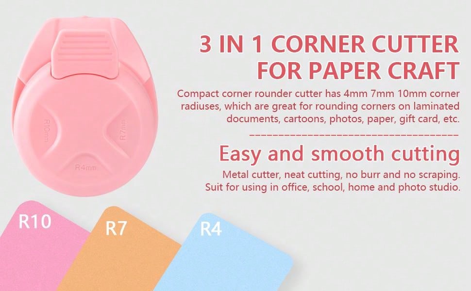 3-way Punch Corner Rounder, 3 In 1 4mm/7mm/10mm Corner Rounder ...