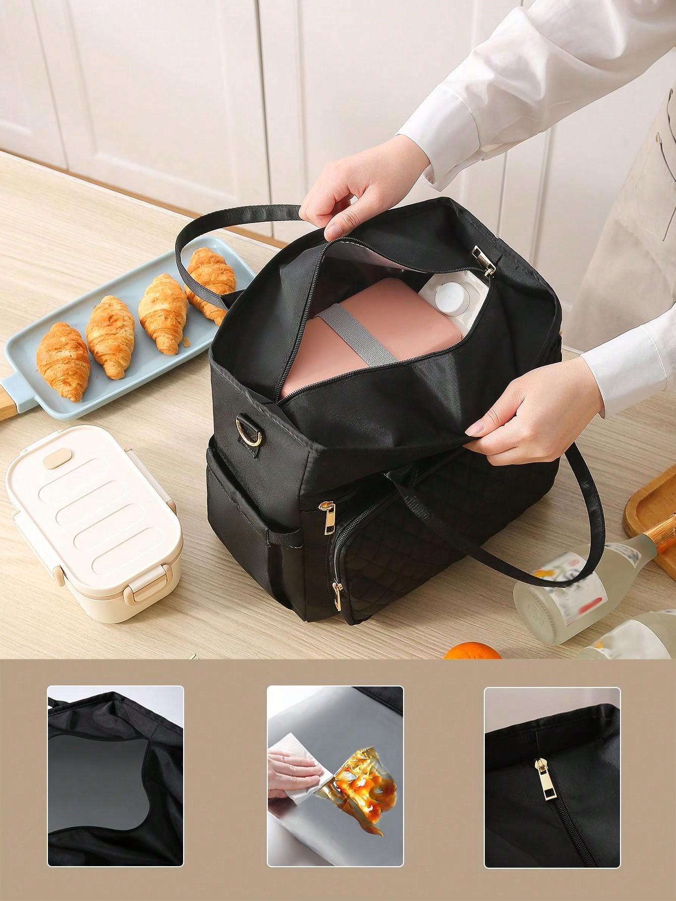 1pc Large Capacity Fashionable Lunch Bag For Women, Portable And ...
