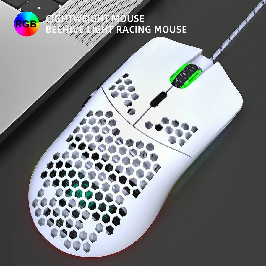 Hxsj Mouse Para Juegos Con Cable Con Iluminación Rgb, Ergonómico ...