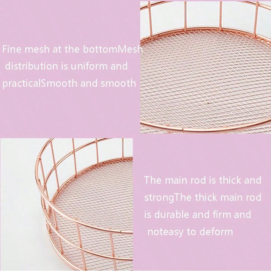 1 Heart/Round wire Basket, Wrought-iron Storage Basket, Tabletop barbed ...