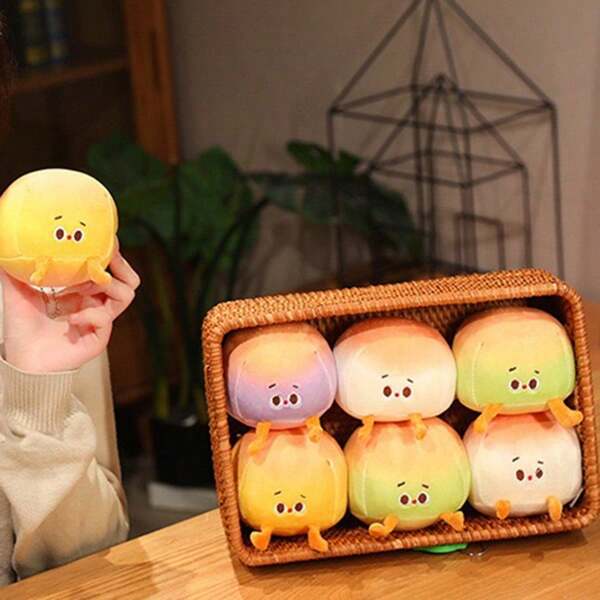 1pc Cute Mini Steamed Bun & Baozi Shaped Plush Doll Keychain For Girls ...