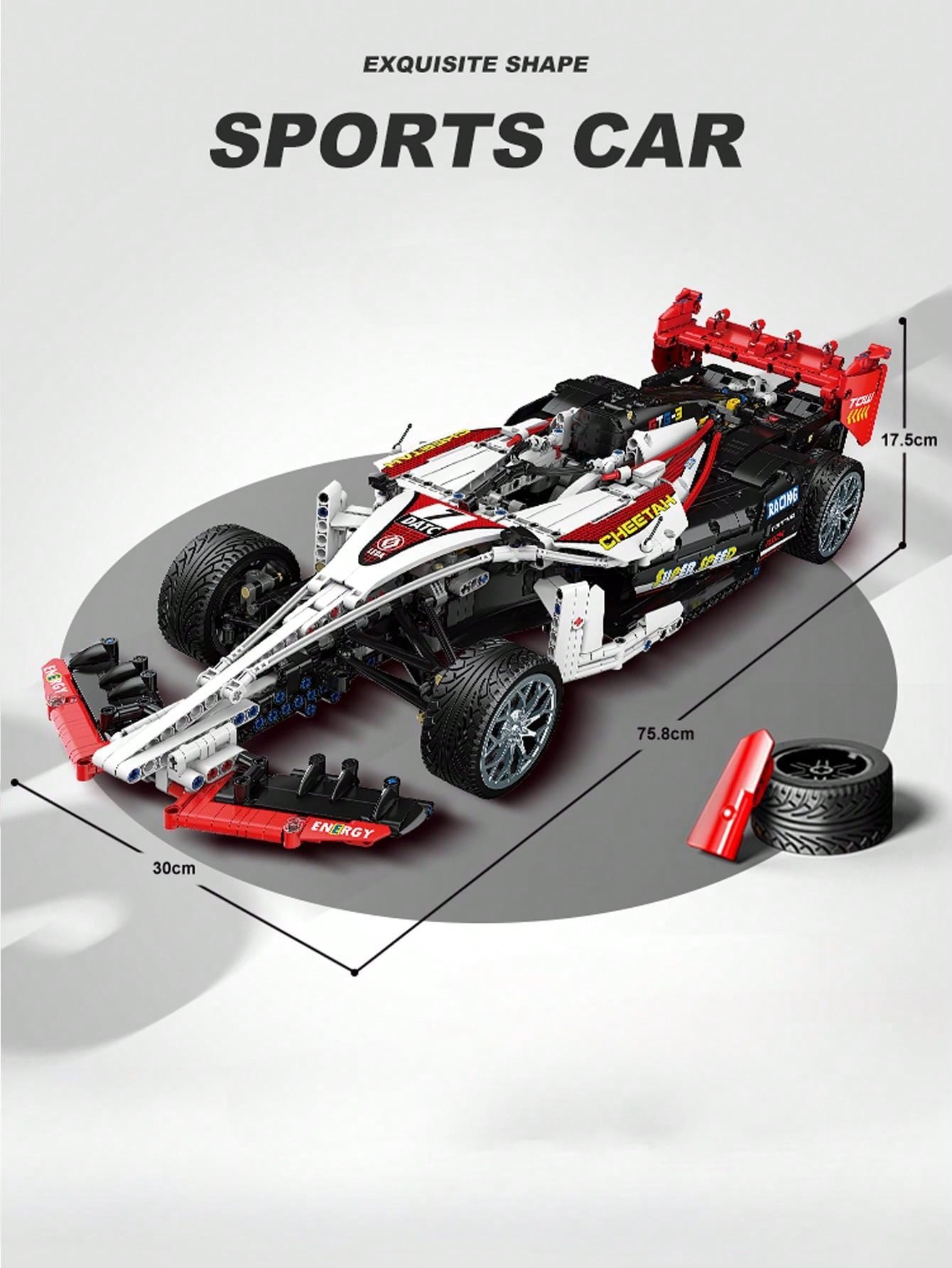 1:10 F1 Formula One Racing Championship Red Building Block Assembling ...